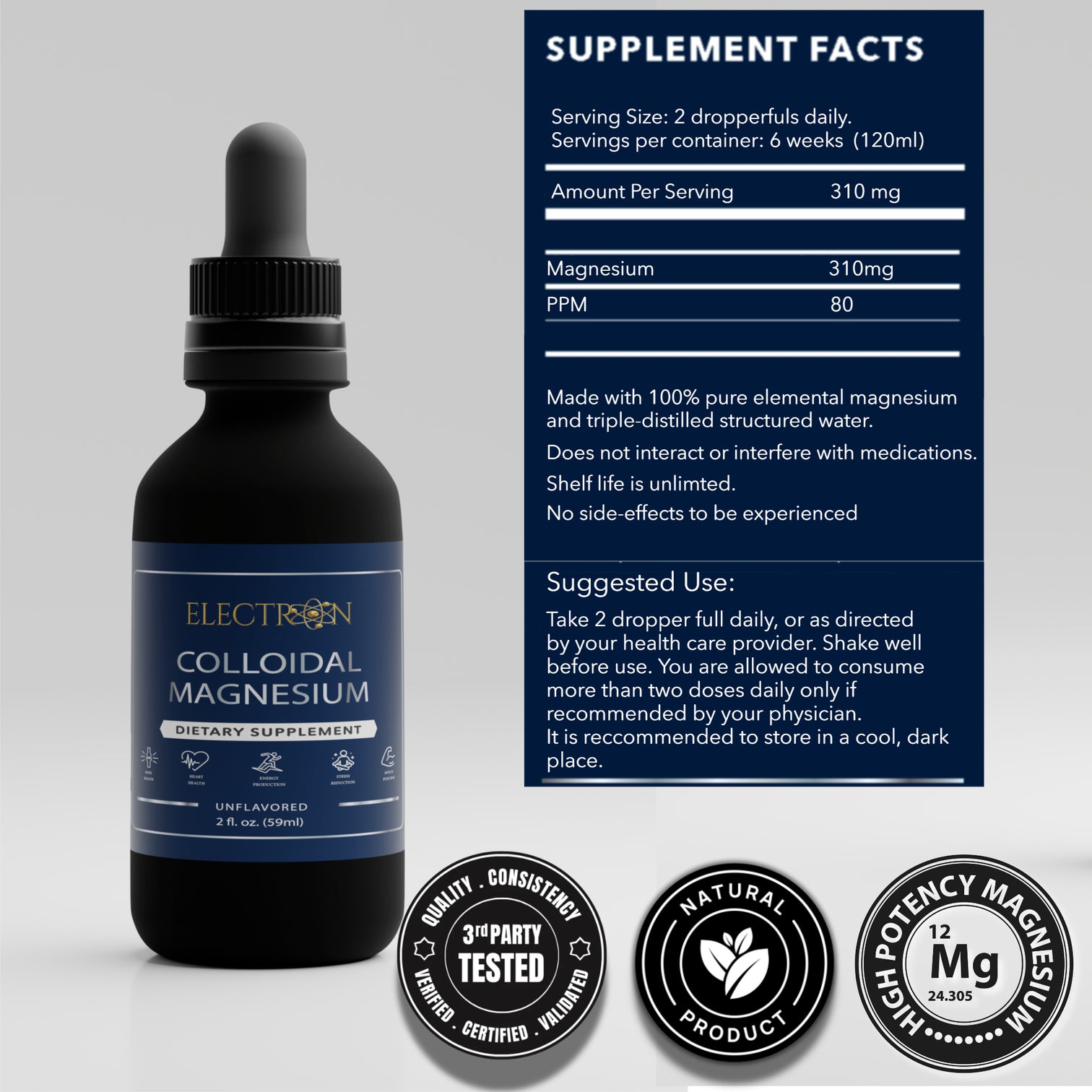 Colloidal Magnesium Supplement – Supports Heart Rhythm, Energy, Nerves ...