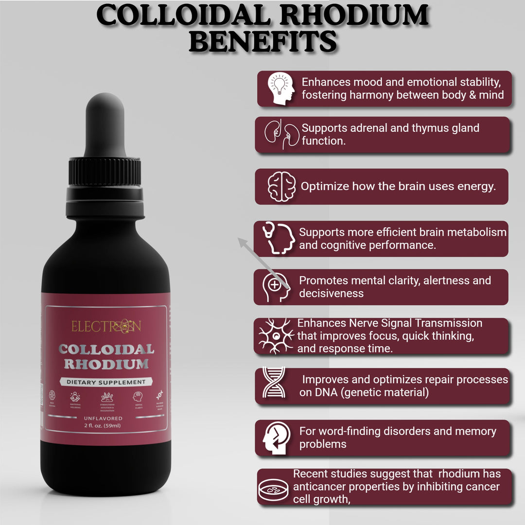 Colloidal Rhodium: Boost Brain, Adrenal & Thyroid – Electron Colloidal